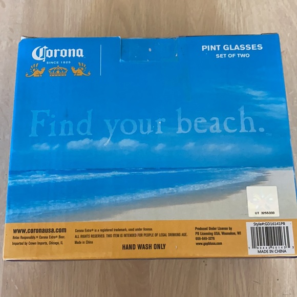 Corona | Dining | Nwt Boxed Set 2 Of Clear Glass Corona Extra Beer ...